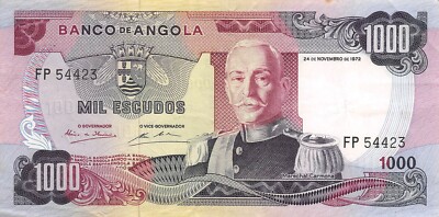 Angola 1000 Escudos 24.11.1972 Series FP Circulated Banknote D32 | eBay