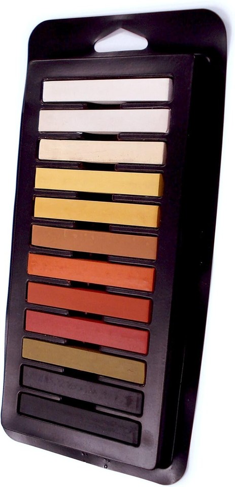 Pack of 12 Assorted Skin Tone Colour Soft Pastels Sticks Portrait Art ...