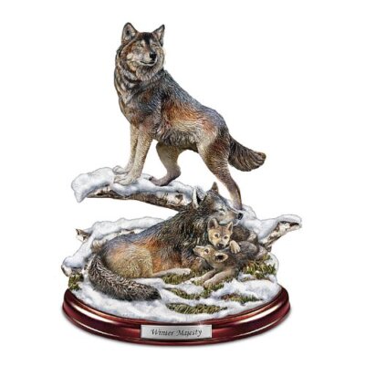 The Bradford Exchange "Protectors Of The Pack" Wolf Sculpture 8-Inches ...