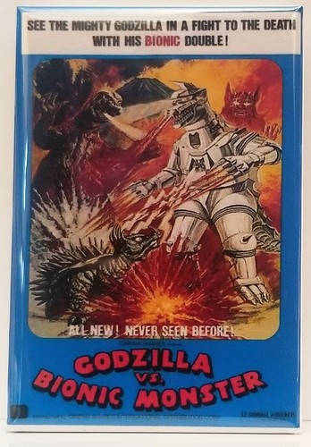 Godzilla vs Bionic Monster MAGNET 2" x 3" Refrigerator Locker Poster ...