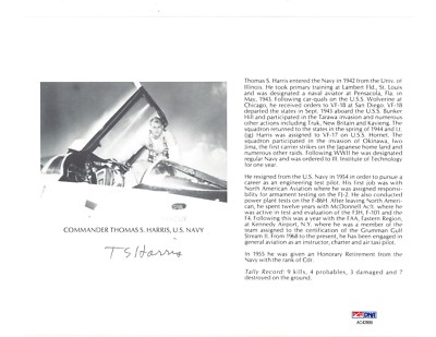 THOMAS HARRIS SIGNED 8X10 (D) PSA DNA AC42899 WWII ACE 9V | eBay