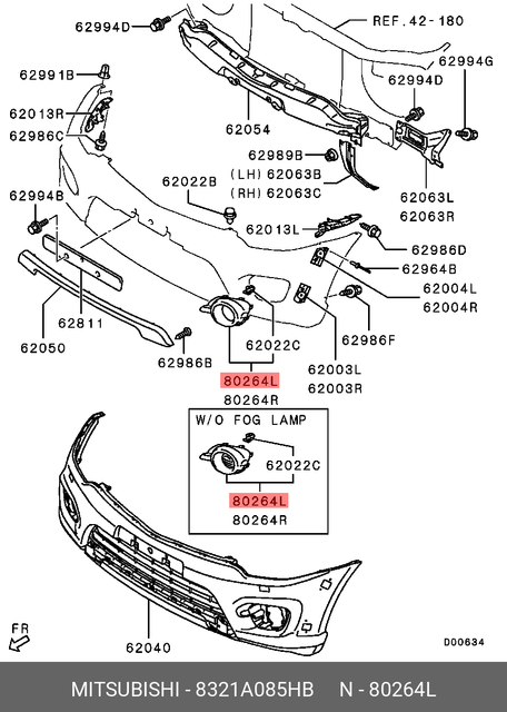 Genuine OE Cover Assembly Plastic 8321A085HB for Mitsubishi 8321A-085HB ...