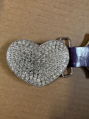 Heart Belt Buckles White Metal With Stones Brand New | eBay