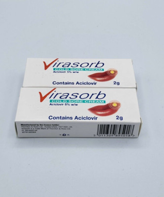 2 x Virasorb Cold Sore Cream Tube Effective Itch Relief - 2g NEW UK ...