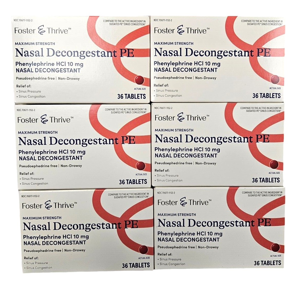 F&T Phenylephrine Nasal Decongestant PE 10mg 36 tablets ( 6 boxes ...