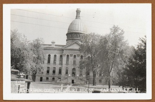 MACOUPIN COUNTY COURT HOUSE CARLINVILLE ILLINOIS VINTAGE RPPC POSTCARD ...