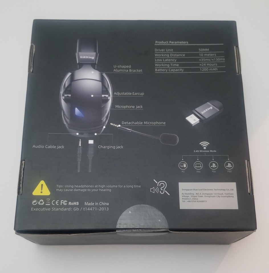 GIKKING BL100 Pro Wireless Gaming Headset Black Bluetooth - New Sealed ...