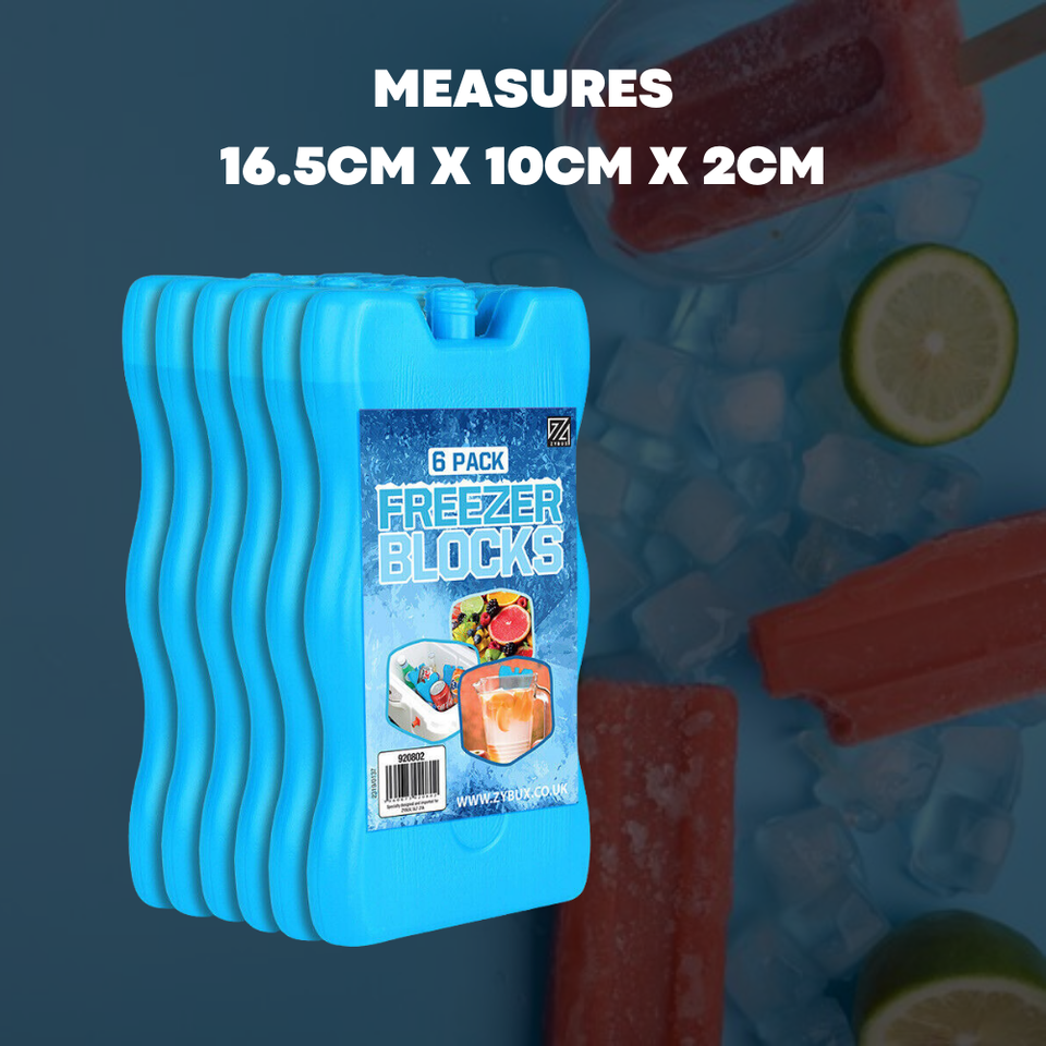 6x Freezer Block Ice Pack Cool Cooler Lunch Box Bag Small Reusable ...