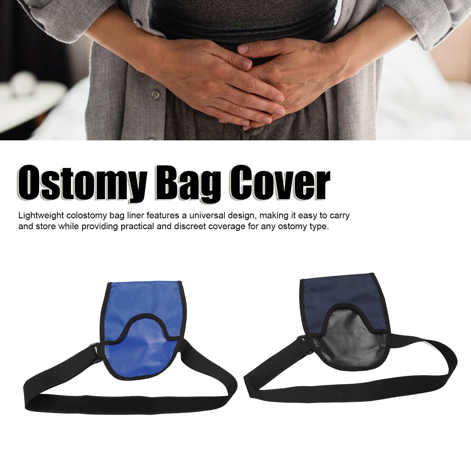 2pcs Ostomy Bag Cover Adjustable Universal Ostomy Bag Support Belt Dark ...
