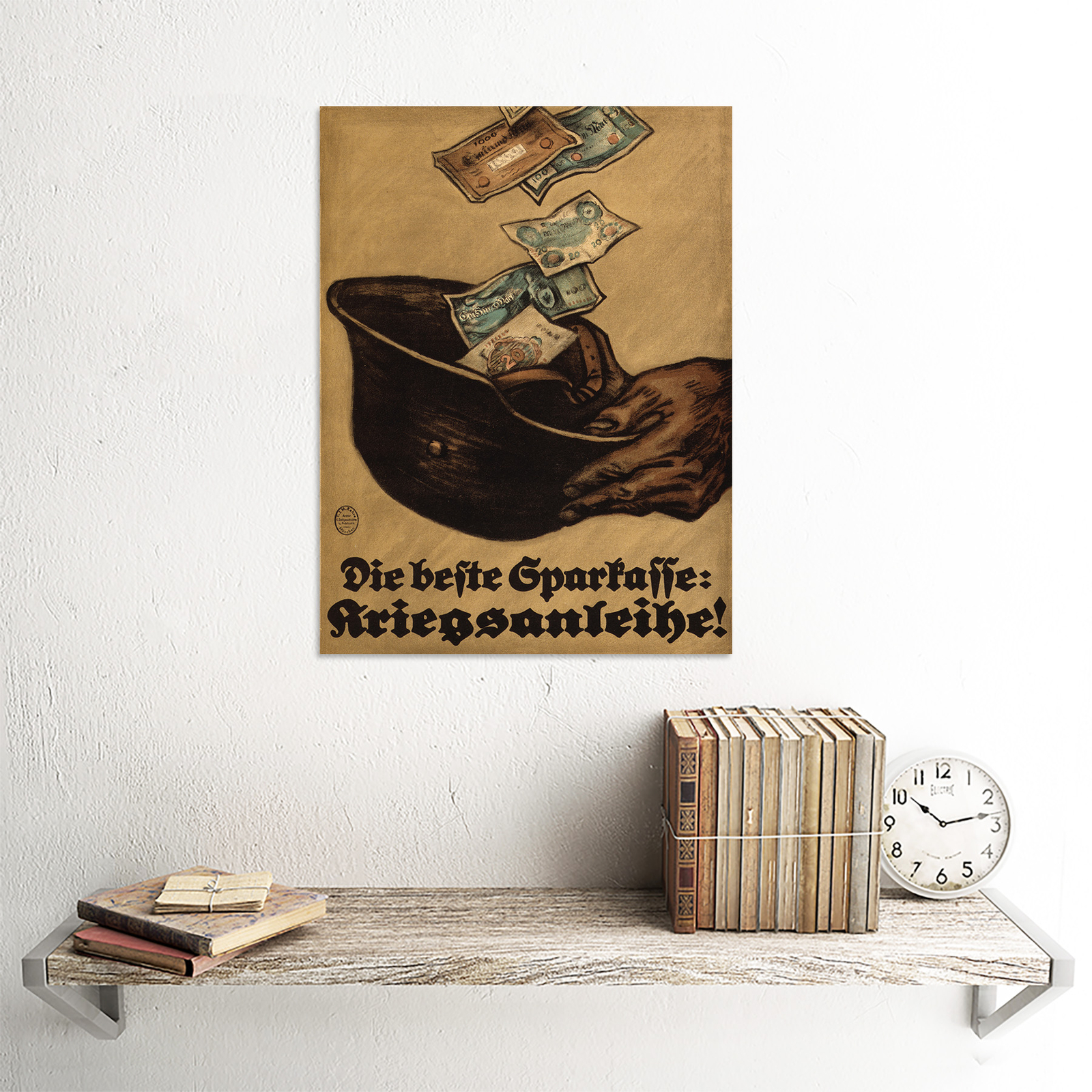 PROPAGANDA WAR WWI GERMANY CASH HELMET FUND RAISE LOAN ART PRINT POSTER ...