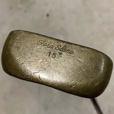 Fore Score Golf Pro Putter #15 Original Grip Brass Mallet Steel Shaft ...