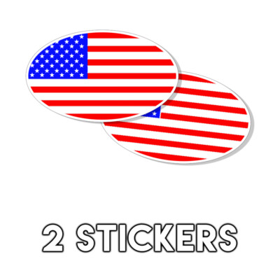 USA Flag Oval Sticker decal American United States of America Ovals 3x5 ...
