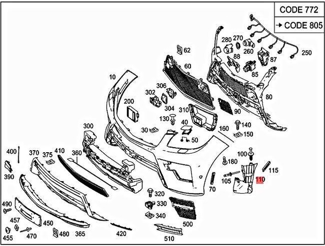 MERCEDES OEM 16-18 Gle350 Front Bumper Grille Grill-side Cover Left ...