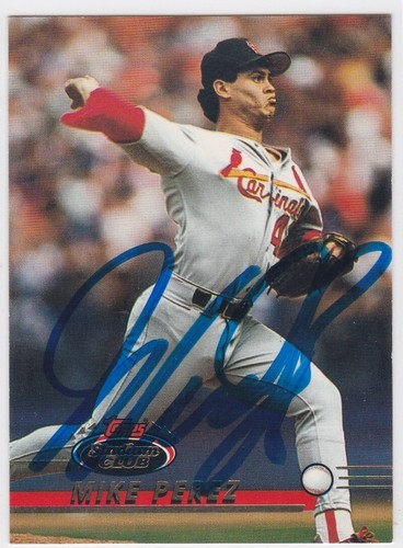 1993 Topps Stadium Club #202 Mike Perez Cardinals Signed Auto IP Free ...