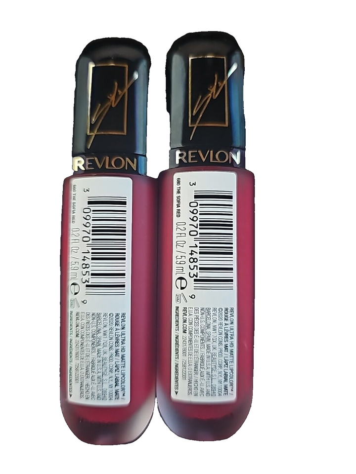 x2 lipstick Revlon x Sofia Carson Ultra HD Matte Lipcolor 680 The Sofia ...