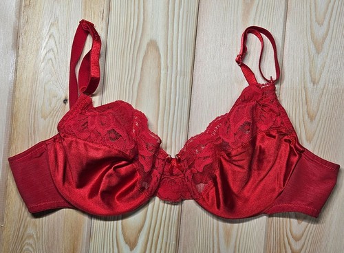 Vtg Gold Label Victoria's Secret Red Lace Satin Underwire Bra 36B USA ...