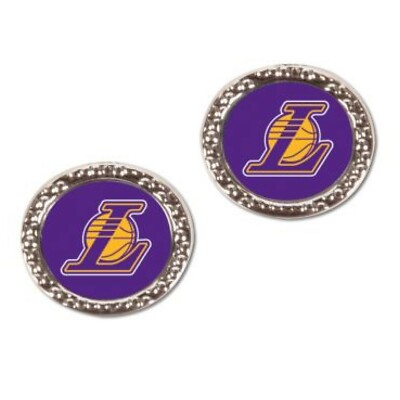 Los Angeles Lakers Earrings Jewelry Carded Round Collectible Post Clasp ...