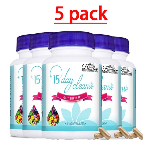 15 Day Cleanse Capsules - Digestive, Gut and Colon Support, Detox,5 ...