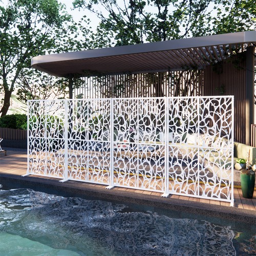 Metal Panels Decorative Divider Wind Outdoor Garden Privacy Dividers ...