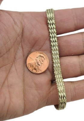 Diamond-Cut Mesh 7.5 Inches Unisex Bracelet Solid Real 14K Yellow Gold ...