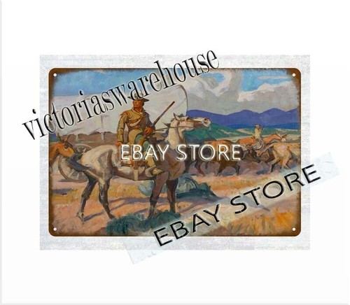 Wagon Master Arthur Roy Mitchell cowboy horse western metal tin sign ...