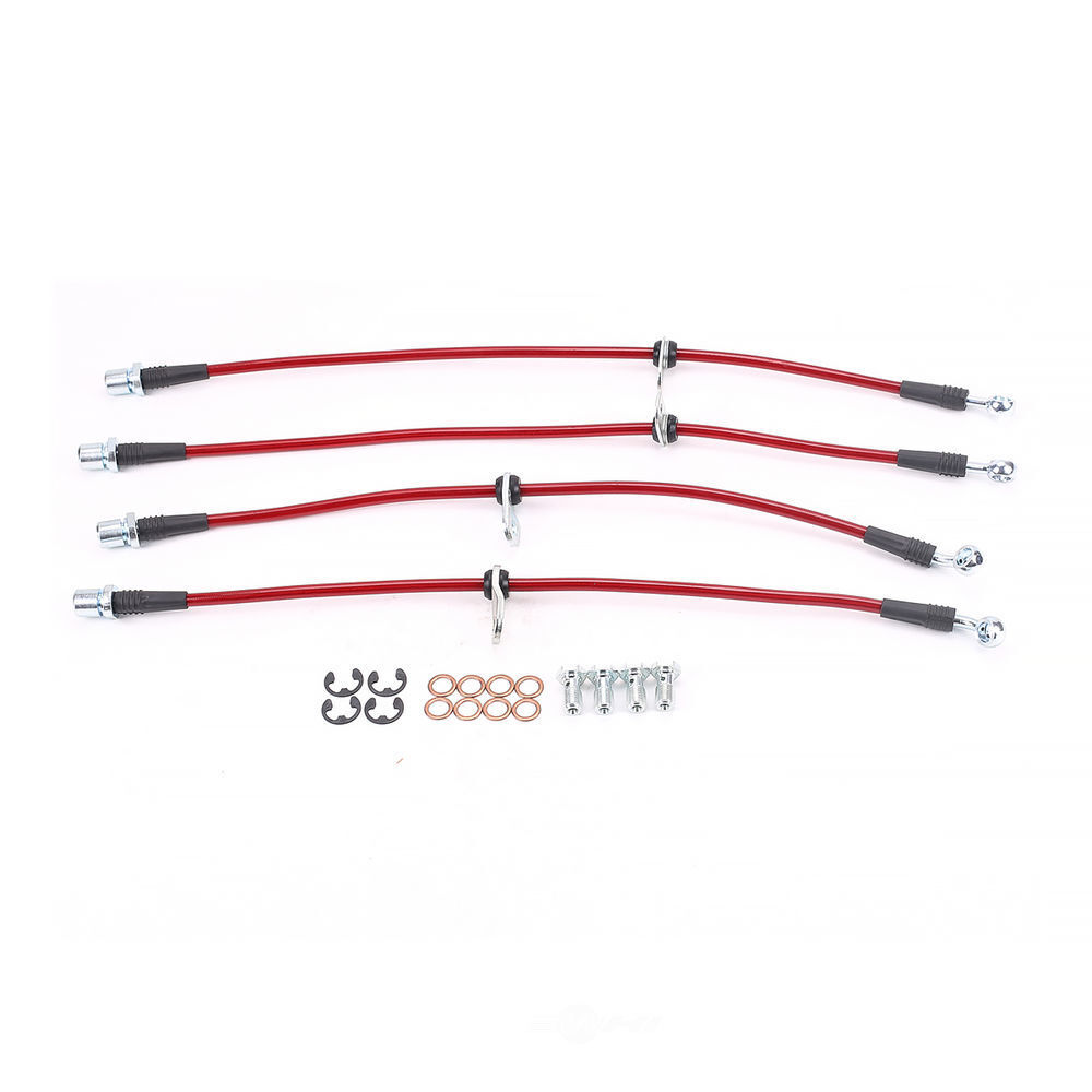 Brake Hydraulic Hose Kit-Front and Rear Stainless-Steel Brake Hose Line ...