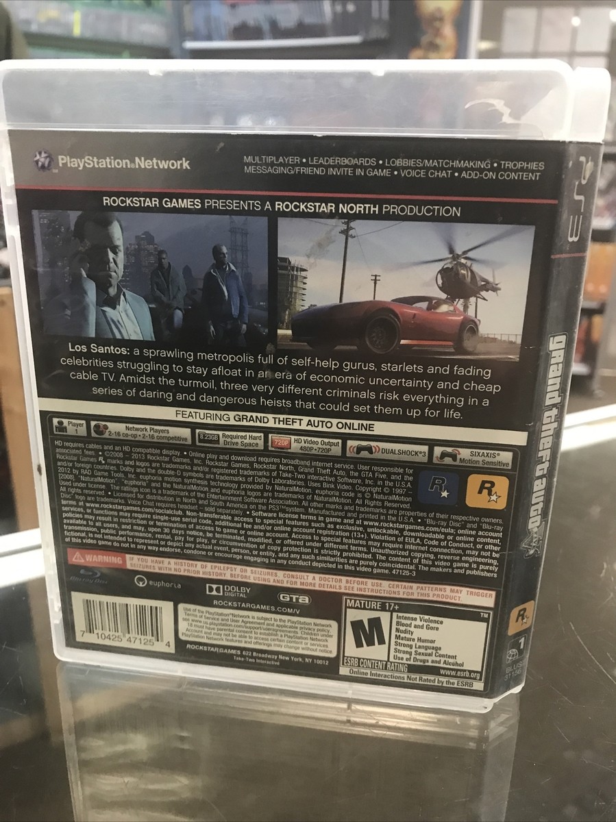 Gta 5 Back Of Case