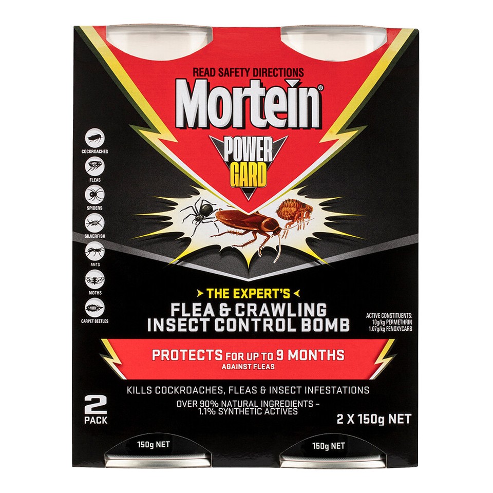 2pc Mortein Power Grade 150g Flea Bomb Insect/Cockroach/Fleas Pest ...