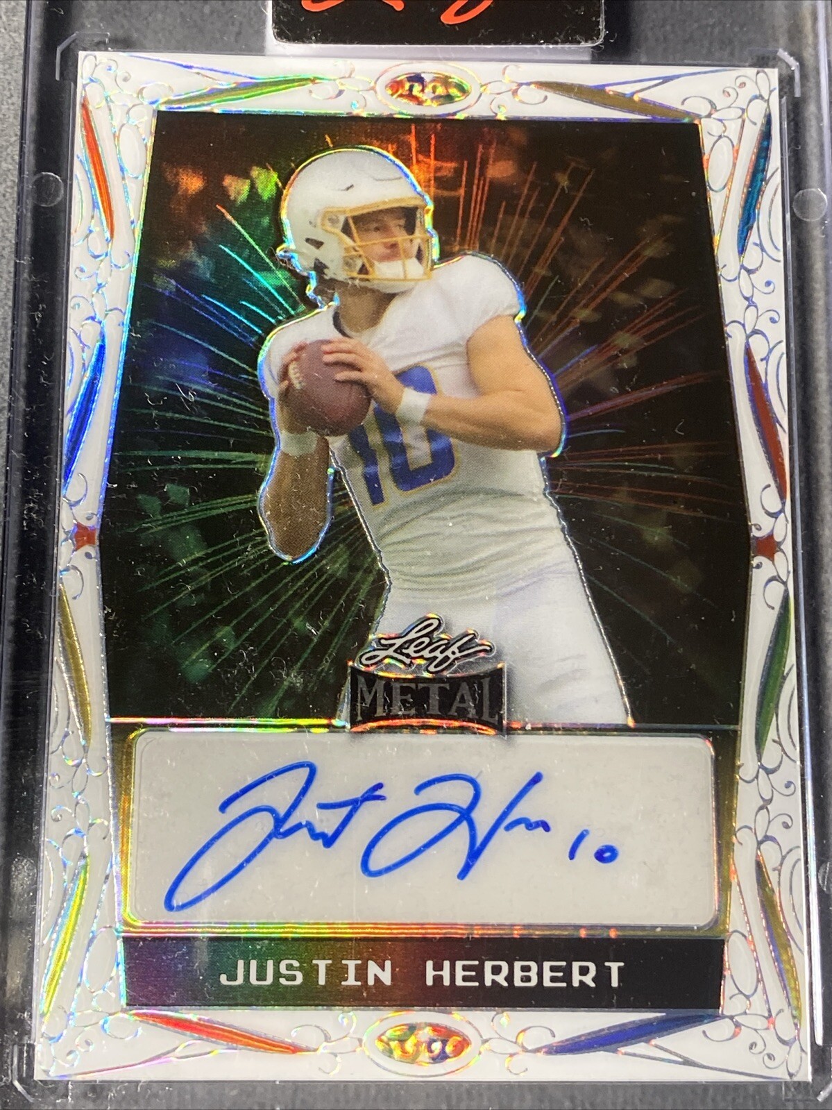Justin Herbert Auto #’d /4 2023 Leaf Metal eBay Exclusive Chargers ...