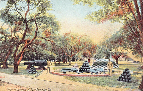 FORT FT MONROE VIRGINIA VA~CIVIL WAR TROPHIES~MILITARY ANTIQUE POSTCARD ...