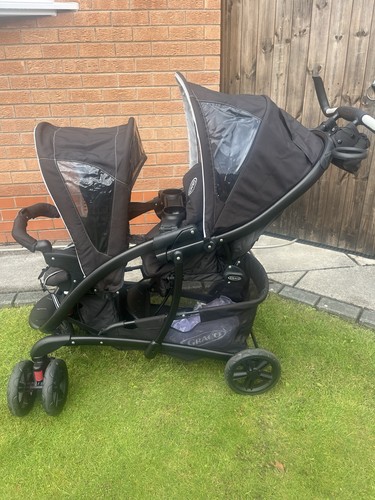 Black And Grey Graco Double Buggy | eBay UK