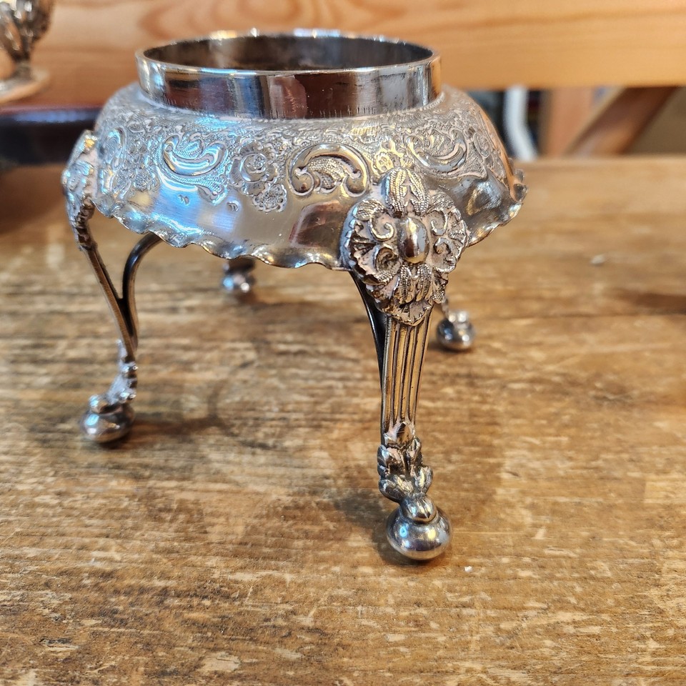 Victorian Sheffield Silver Plated Repousse Tea Kettle on Stand, Display ...