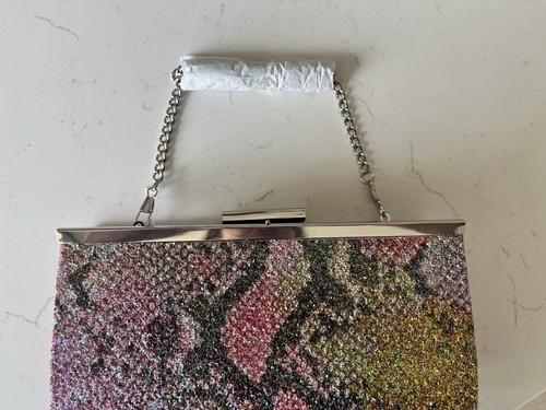 Nina Winslet Multi Crystal Clutch, accents and Shoulder Strap 8x5 Purse ...