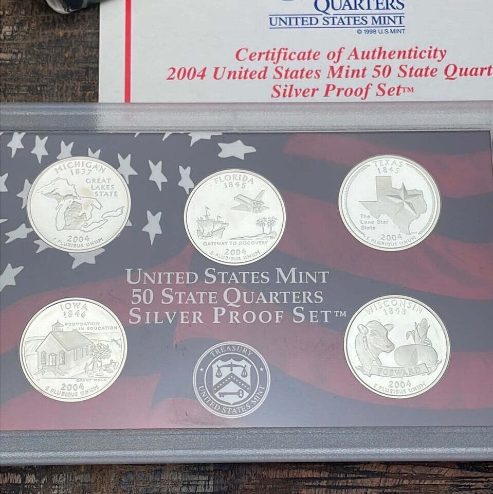 2004 US Mint 50 State Quarters Silver Proof Set in OGP with COA | eBay