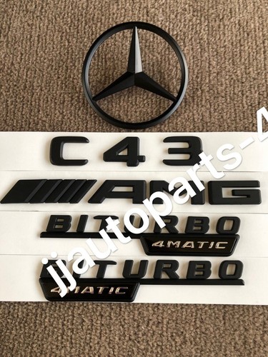 Matt Black C43 AMG BITURBO 4Matic Sticker Badge Package for C43 AMG ...