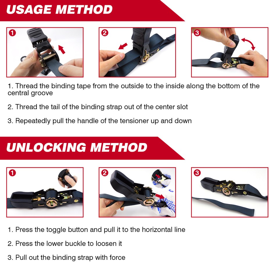 4x 16FT Ratchet Tie Down Straps Set for Motorcycle Straps Tie Downs ...