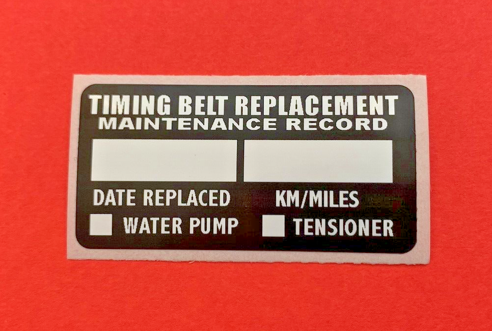 "Timing Belt Stickers Polyester Labels Water Pump Tensioner 2"" x 1 ...