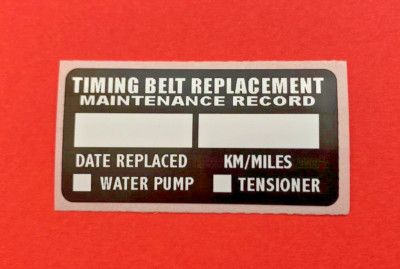 "Timing Belt Stickers Polyester Labels Water Pump Tensioner 2"" x 1 ...