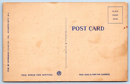 1940's ROLLING CHAIR PARADE BEACH SCENE ATLANTIC CITY NJ VINTAGE LINEN ...