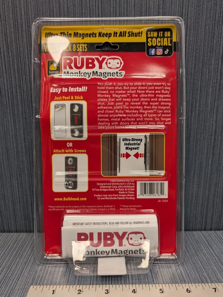 RUBY Monkey Magnets Cabinet and Drawer Magnet Fast and Easy Install 8 ...