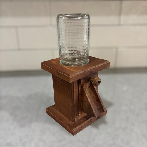 Vintage Wood Candy Nut Dispenser Mason Jar Handmade Folk Art ...
