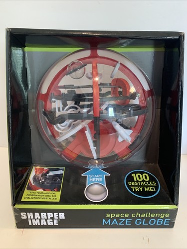 SHARPER IMAGE SPACE CHALLENGE MAZE GLOBE 100 Obstacles Hand Eye ...