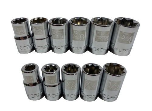 NEW Craftsman Ez Read 3/8" & 1/2" Drive 8 Point Sockets - Choose Size ...