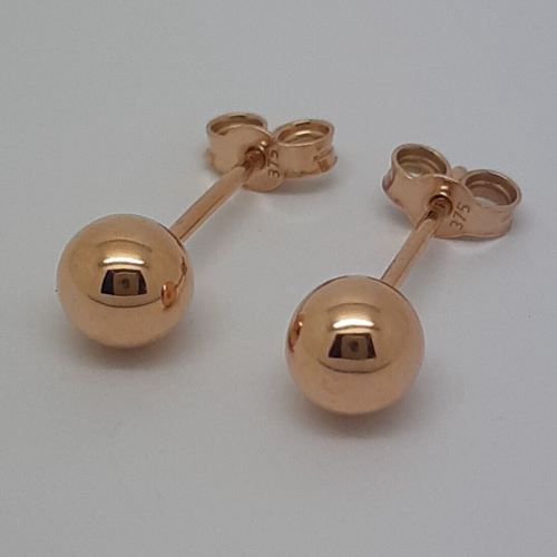 5mm Round Ball Stud Earrings 9ct Solid Rose Gold New | eBay Australia