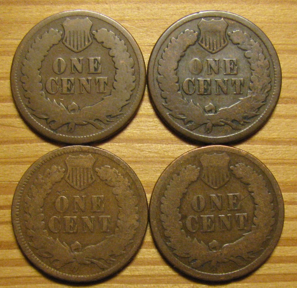 LOT OF (4) 1875 INDIAN HEAD CENTS FROM US COIN COLLECTION PENNY SET | eBay