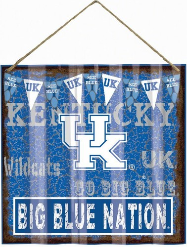 University of Kentucky Wildcats NCAA Distressed Metal Corrugated Sign ...