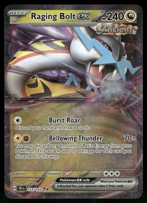 Raging Bolt ex - 123/162 Double Rare Holo NM Pokemon SV05: Temporal ...
