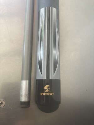 Sportcraft Fiberglass Billiard 2pc Pool Cue Stick Silver Black Tribal ...