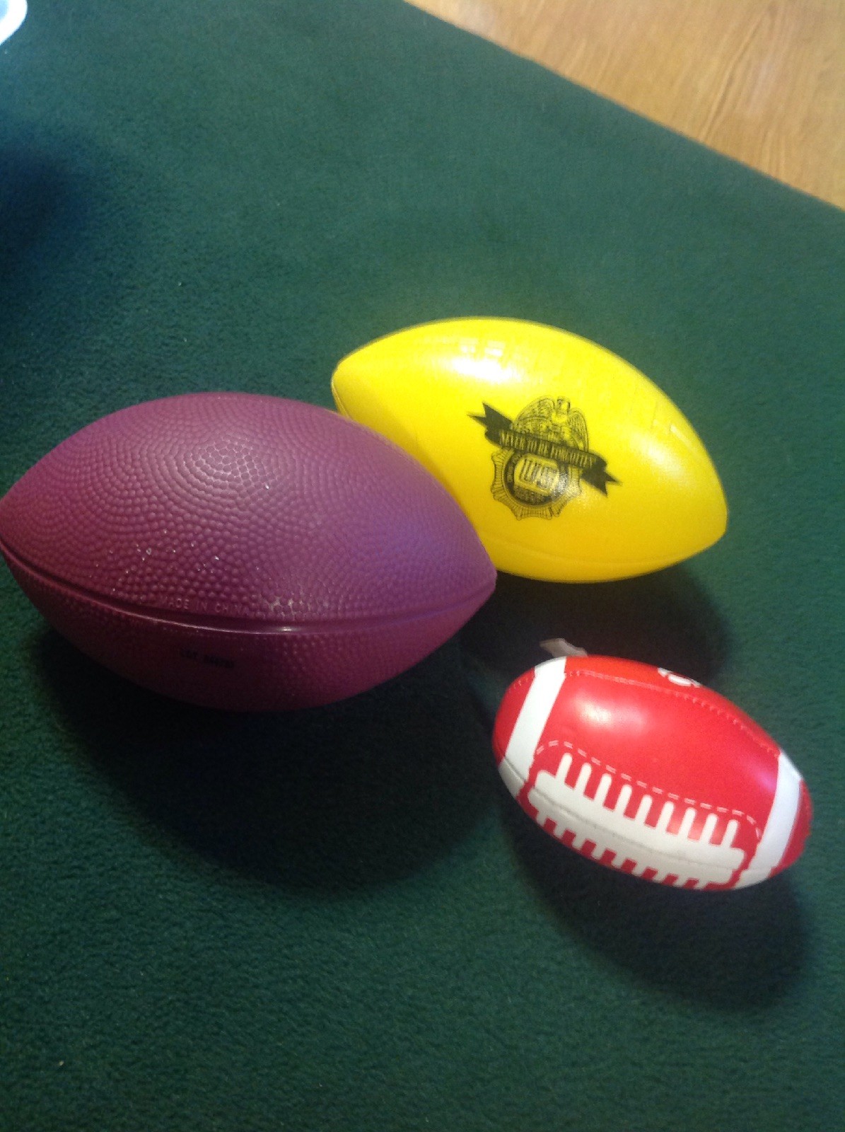 Sports Lot Of 3 Mini Footballs - Assorted Sizes And Colors | eBay