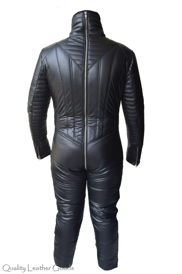 BESPOKE MENS PADDED LEATHER LEDER CATSUIT OVERALL BODYSUIT JUMPSUIT COSPLAY N 75 | eBay